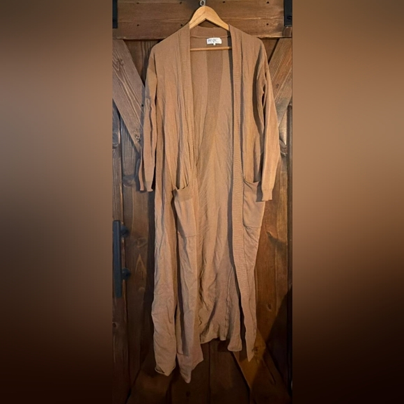house of london | Sweaters | House Of London Elegant Tan Long Cardigan ...